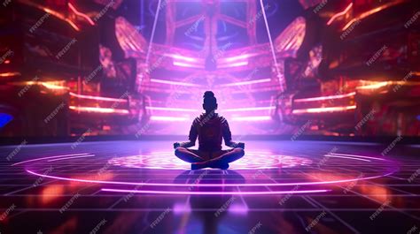 Premium Ai Image Pink Meditation Aura Prana Energy