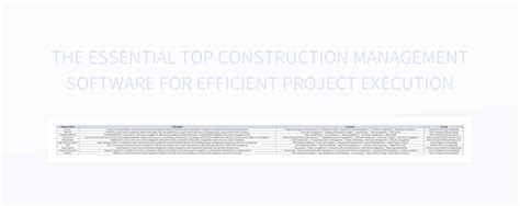 Free Construction Management Software Templates For Google Sheets And Microsoft Excel Slidesdocs