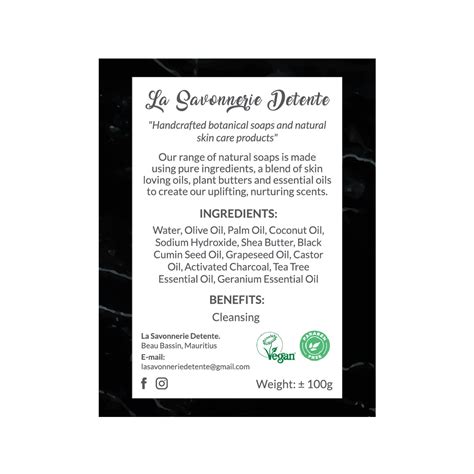 Activated Charcoal Face Soap La Savonnerie Detente