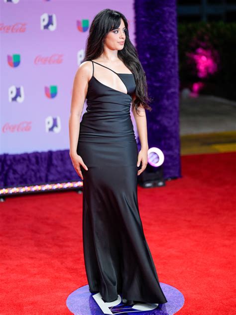 Camila Cabellos Plunging Black Dress Premiso Juventud Awards Photos