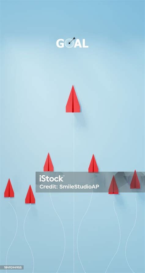 목표물을 향해 날아가는 빨간 비행기 목표 달성을 위한 리더십의 개념 성공 리스크 관리 새로운 아이디어 창의성 및 혁신적인 솔루션 비즈니스 개념 전진 방향에 대한 스톡 사진