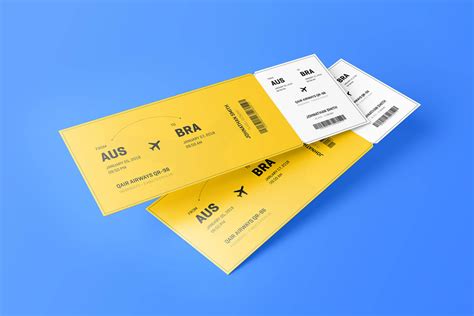 Free Event Ticket Boarding Pass Mockup Psd Set Good Mockups