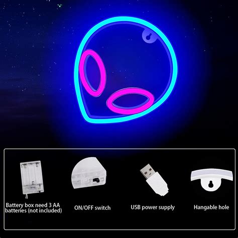 Buy Alien Neon Sign Pink And Blue Alien Decorations Neon Lights Cool