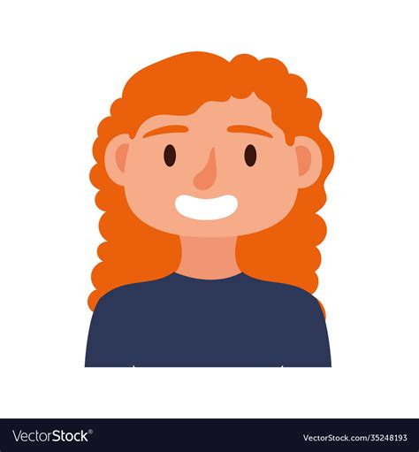 Young Woman With Orange Hair Avatar Character Vector Image