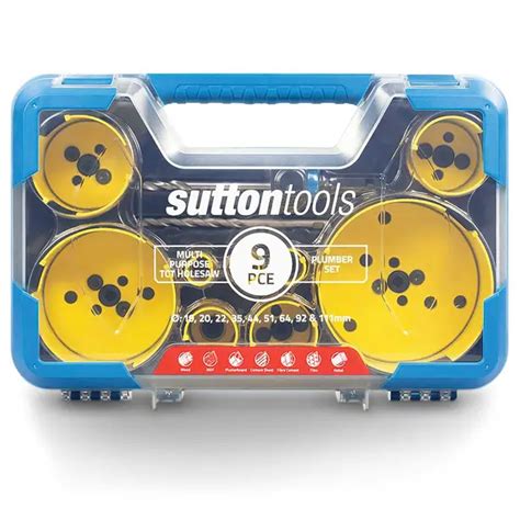 Sutton 19 111mm Tct Multi Purpose Holesaw Set For Plumbers 9 Piece