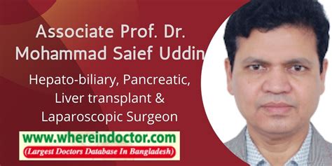 Profile Of Associate Prof Dr Mohammad Saief Uddin Where In Doctor