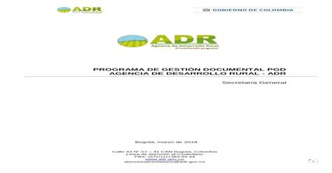 Programa De GestiÓn Documental Pgd Agencia De · Artículo 43 Del Capítulo V Acceso A Los