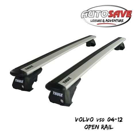 Thule Aluminium Wingbar Evo Silver Roof Bar Set To Fit Volvo V50 04 12