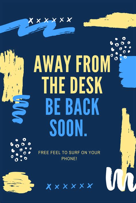 Printable Stepped Away From Desk Sign
