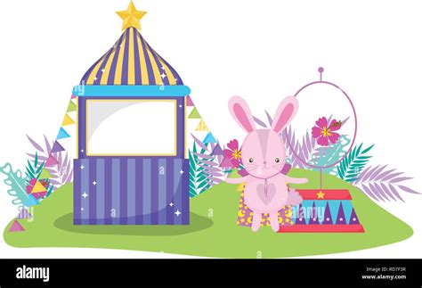 Cute Circus Rabbit With Layer And Kiosk Stock Vector Image And Art Alamy
