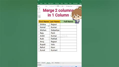 Write Full Name In Excelexcel Exceltips Youtube