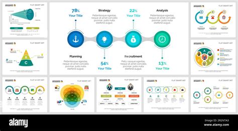 Colorful Planning And Strategy Concept Infographic Charts Set Stock Vector Image Art Alamy