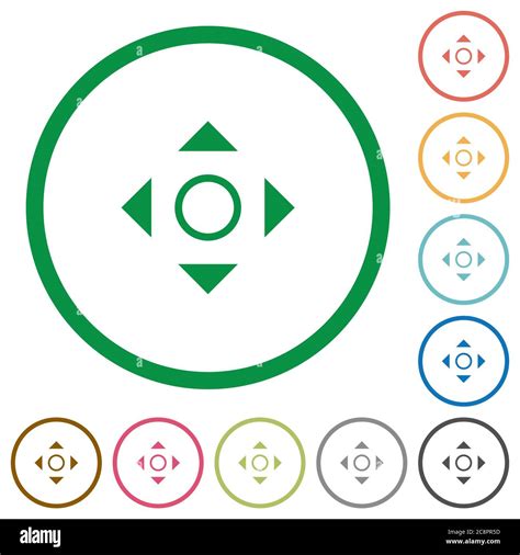 Set Of Scroll Color Round Outlined Flat Icons On White Background Stock Vector Image And Art Alamy