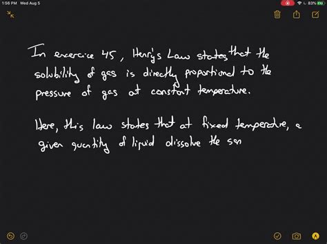 Solvedanother Statement Of Henrys Law Is At A Fixed Temperature A Given Quantity Of Liquid