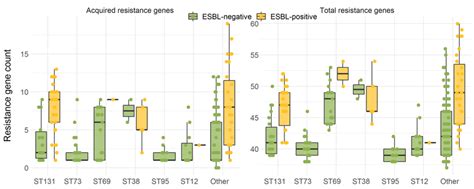 Resistance Gene Count Per St Stratified For Esbl Positivity A 237
