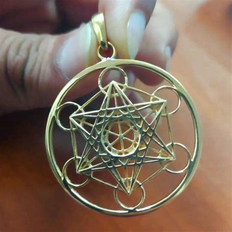 Handmade Metatrons Cube Brass Pendant High Quality Sacred And