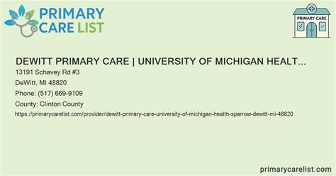 Dewitt Primary Care University Of Michigan Health Sparr