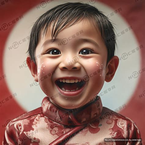 Ai创作图整齐牙齿儿童笑脸照片 昵图网