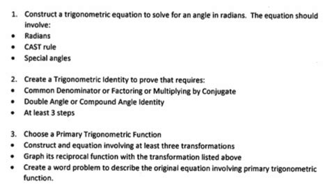 Solved 1 Construct A Trigonometric Equation To Solve For An Chegg Com