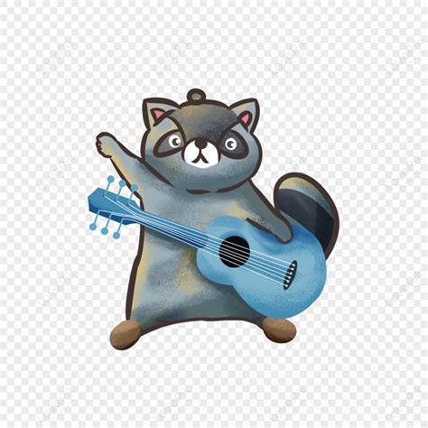 卡通藍色演唱會吉他浣熊卡通吉他卡通浣熊藍色卡通psd圖案素材免費下載，可愛卡通圖片，尺寸1200 × 1200px Lovepik