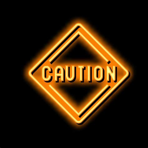 Caution Road Sign Neon Glow Icon Illustration 20581763 Vector Art At