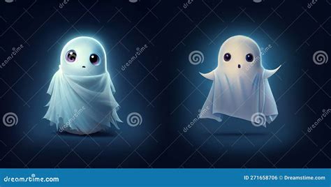 Cute Tiny Ghosts Generated Ai Contemporary Art Stock Illustration Illustration Of Design