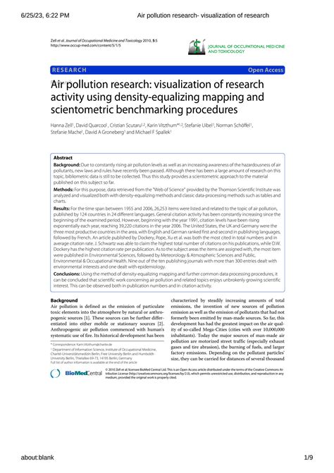 Solution Air Pollution Research Visualization Of Research Studypool