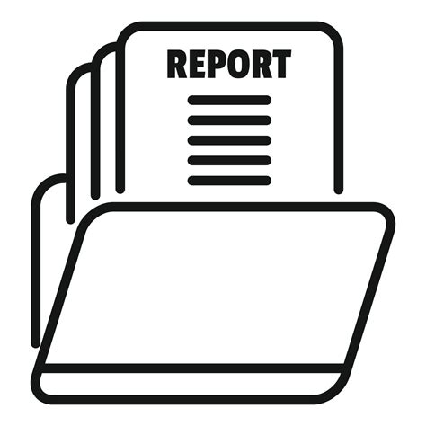Report Data Folder Icon Outline Vector Business Document 21503917