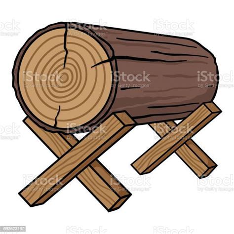 흰색 배경에 고립 된 만화 스타일에서 아이콘을 톱 질 하는 염소 제재소와 목재 스톡 벡터 일러스트 레이 션 심볼 0명에 대한 스톡 벡터 아트 및 기타 이미지 Istock