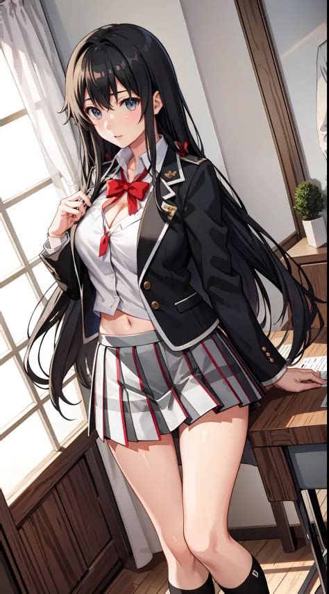 Long Hair Black Hair Medium Breast Slim Legs Happy Seaart Ai