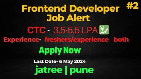 Frontend Developer Job Alert Pune 35 55 Lpa Frontend Jobopening