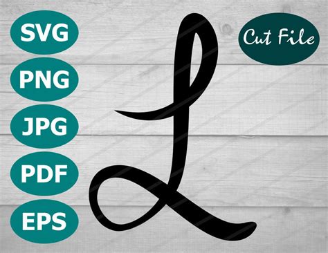Cursive Letter L Svg Cut File Png For Cricut Letter L Silhouette