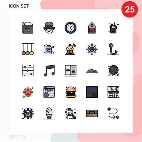 User Interface Pack Of Basic Filled Line Flat Colors Of Competition Walkie Talkie Eco Radio