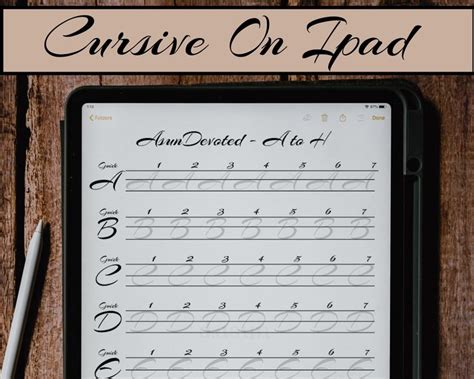Cursive Writing Practice On Ipad Procreate Ipad Artistic Handwriting Template Cursive Letter