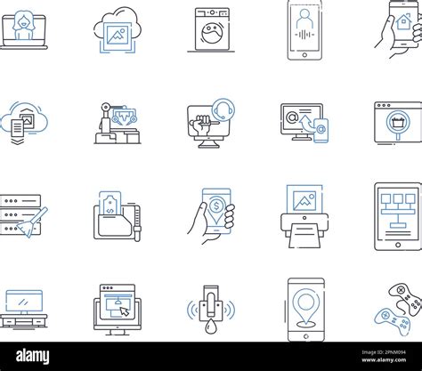 Tools And Utensils Line Icons Collection Hammer Pliers Wrench Screwdriver Chisel Saw