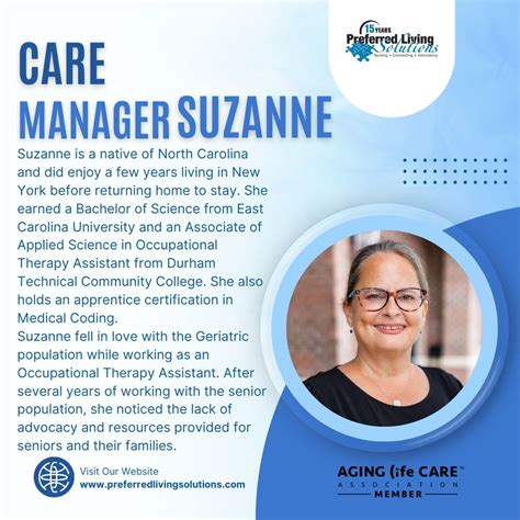 Preferred Meet Our Care Manager Suzanne She Brings Her Occupational
