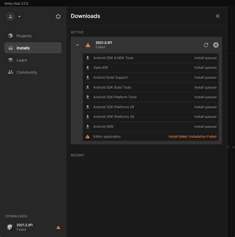 Unity Hub And Editor Install Issues Cant Install Editor Or Modules