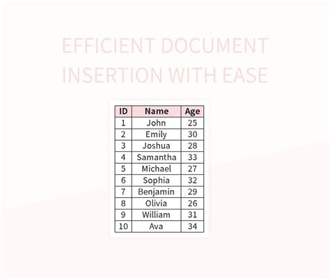 Free Insert Document Templates For Google Sheets And Microsoft Excel Slidesdocs