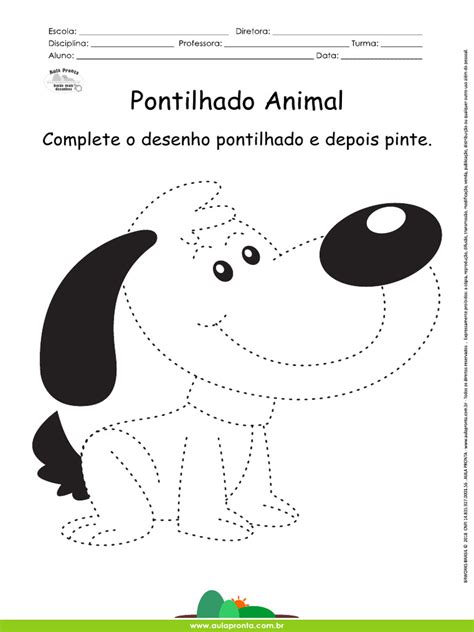 Atividades De Pontilhado Com Animais Pdf