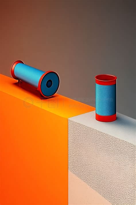 聊天ai数字艺术 聊天简约现代风格双圆柱形物体橙色蓝色灰色背景商业照片 Ai人像免费下载 Png格式 2688像素 编号71788435 千图网