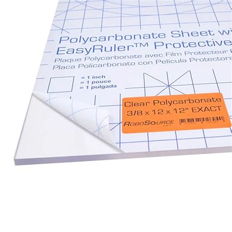 Polycarbonate Plastic Sheet 12 X 12 X 0354 38 Exact With