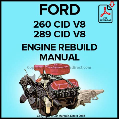 Ford 260 And 289 Cid V8 Engine Rebuild Manual Carmanualsdirect Car