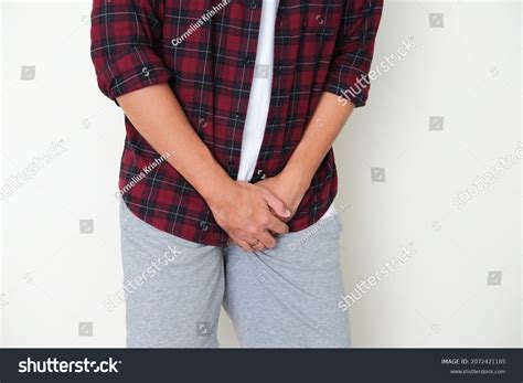 Guy Cover His Genital Both Hands Stock Photo Shutterstock