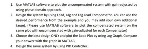 1 Use Matlab Software To Plot The Uncompensated