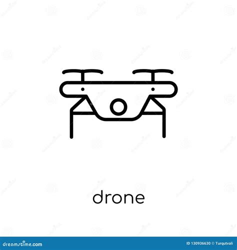 Drone Icon Trendy Modern Flat Linear Vector Drone Icon On White Stock Vector Illustration Of