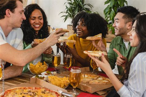Friends Eating Pizza