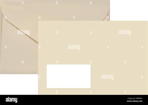 Front And Back Manila Envelope With Place For Address Isolated On White Background Craft Paper