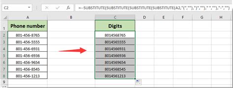 How To Convert The Phone Number Format To Digits In Excel