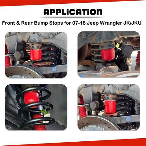 1 1303 And 1 1304 Polyurethane Front And Rear Bump Stop For Jeep Wrangler