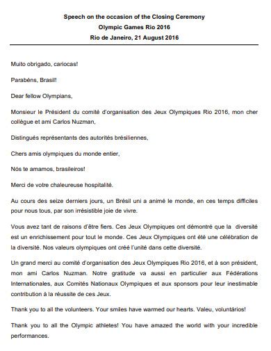 Closing Ceremony Speech 13 Examples Format PDF Tips